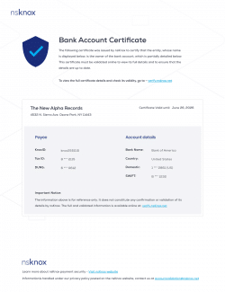 Bank Account Certificates - nsKnox